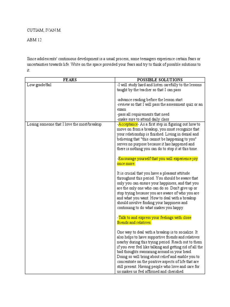 03 Worksheet 1 | PDF | Adolescence | Feeling 03 Worksheet 1 | PDF | Adolescence | Feeling