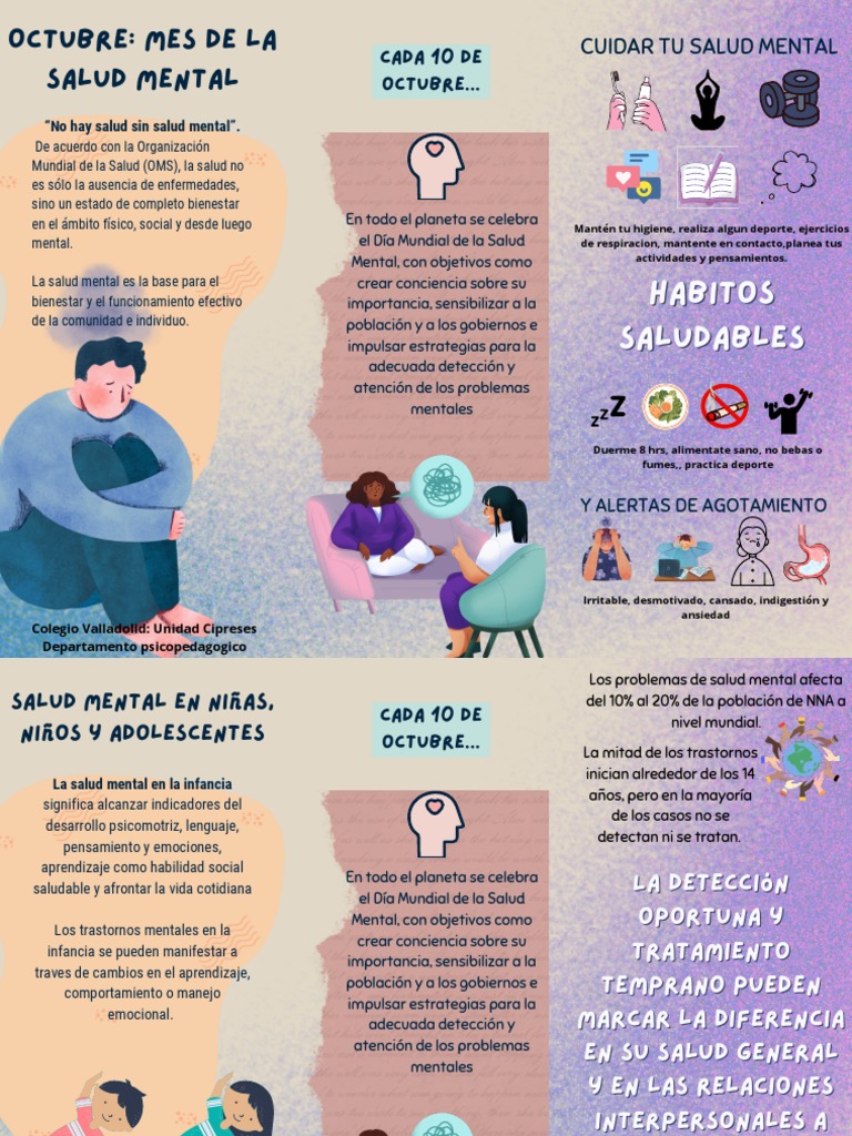 Triptico Salud Mental | PDF | Salud mental | Mente