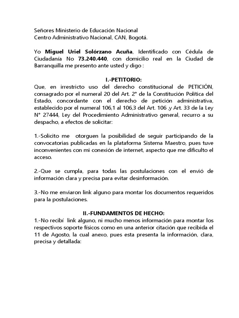 Modelo de Solicitud de Reclamo | PDF | Justicia | Crimen y violencia