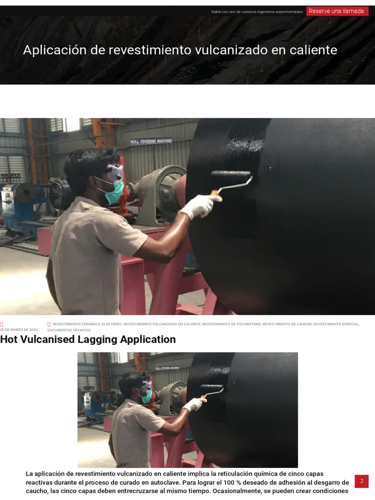 Hot Vulcanised Lagging Application | PDF | Vapor | Caucho natural