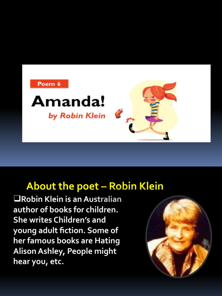 Amanda - by Robin Klein | PDF | Poetry | Syllable