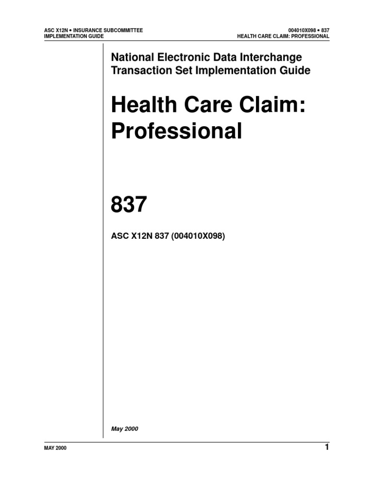 837 Transaction Set Implementation Guide | PDF | Health Insurance ...