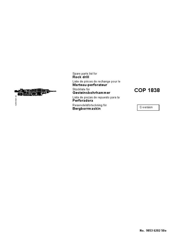 Perforadora Cop 1838 C Version | PDF | Ingeniería mecánica | Bienes ...