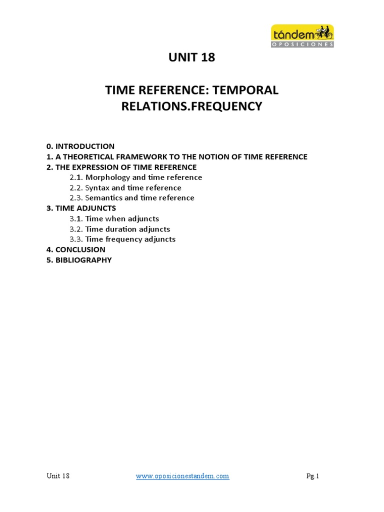 Unit 18 Ta Ündem Formacio Ün | PDF | Grammatical Tense | Preposition ...