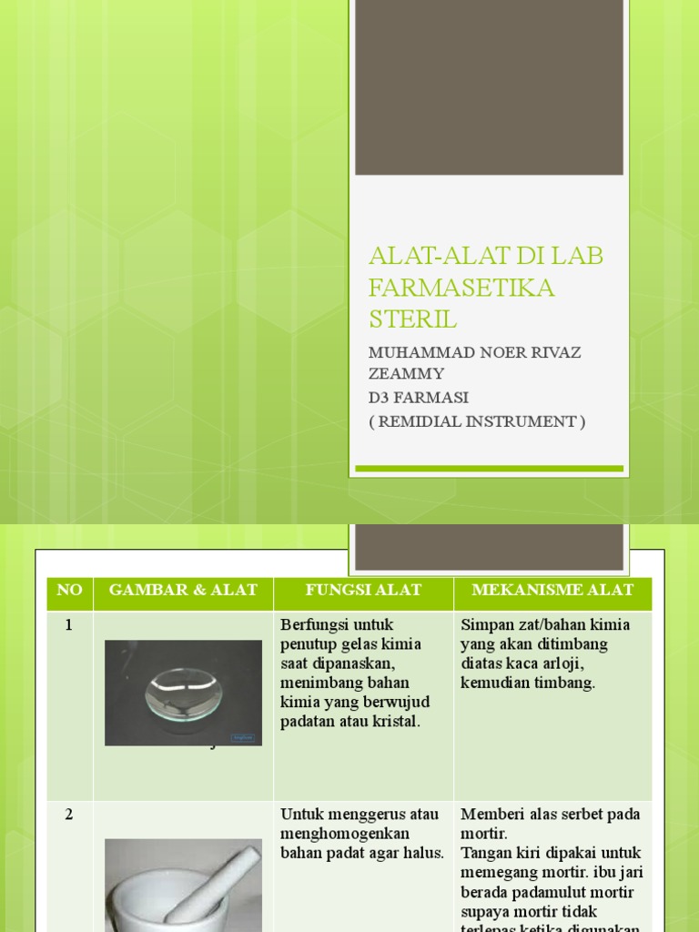Alat-Alat Di Lab Farmasetika Steril | PDF