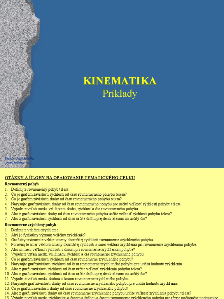 09 Priklady Kinematika | PDF