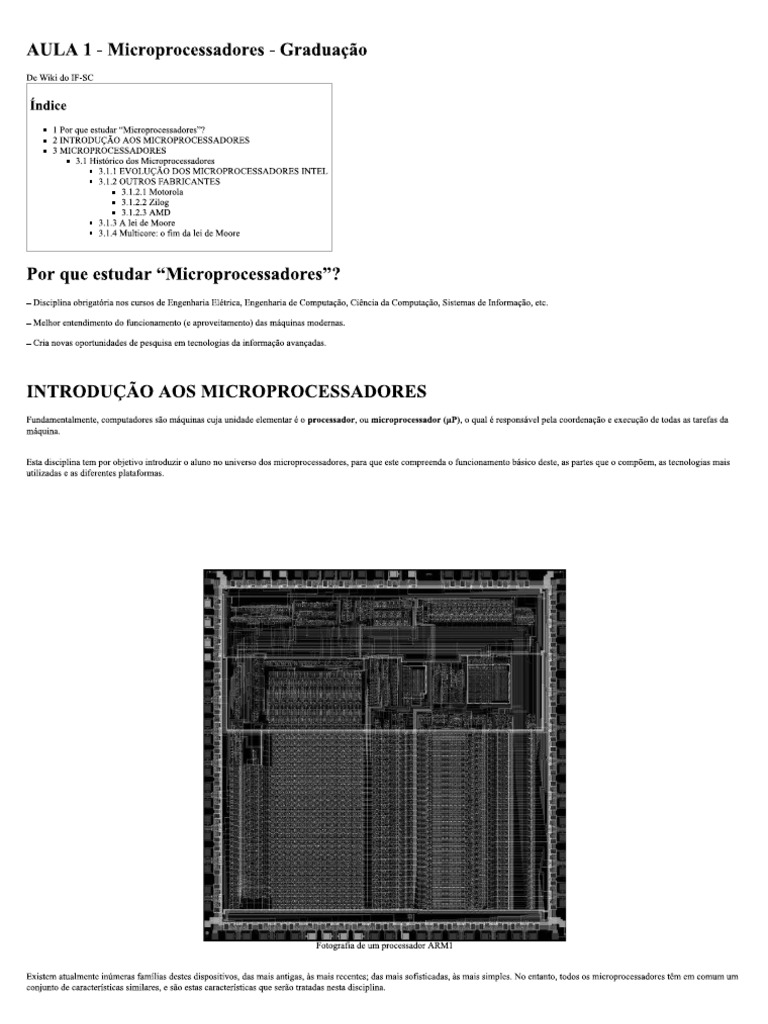 1 - Intro Aos Microprocessadores | PDF