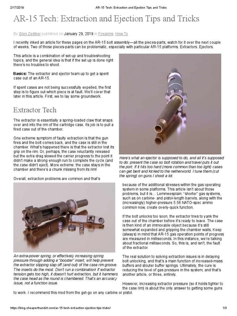 AR-15 Tech - Extraction and Ejection Tips and Tricks | PDF | Military ...