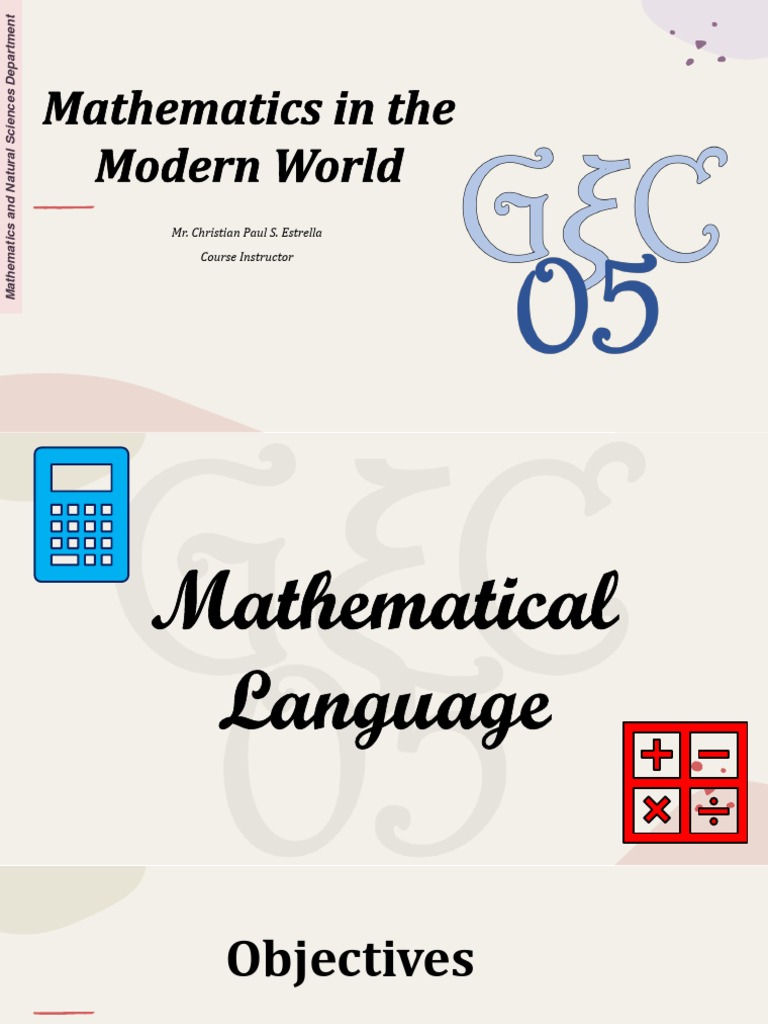 Module 02 - Mathematical Language | PDF | Inequality (Mathematics) | Mathematics