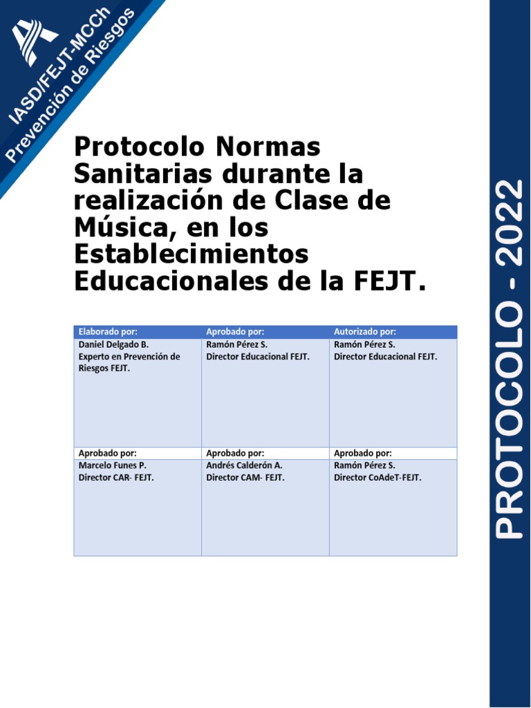Protocolo Clases de Musica 2022 v.1 PDF | PDF | Maestros
