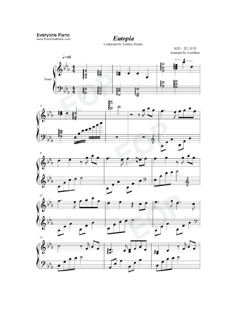 Eutopia Sheet Music | PDF