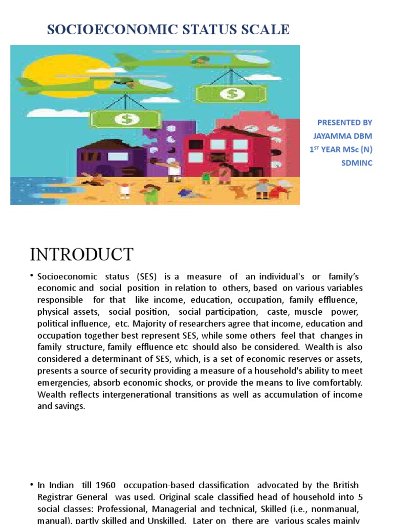 Socioeconomic Status Scales Overview | PDF | Socioeconomic Status | Wealth