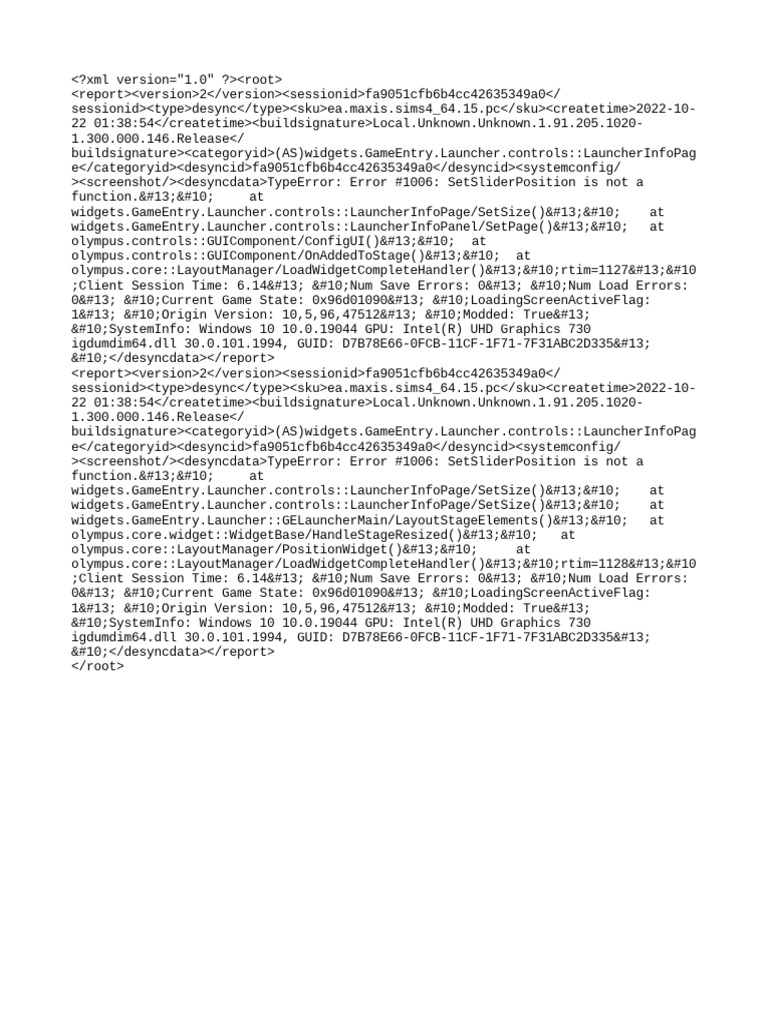 Sims 4 Desync Error Report Analysis | PDF | Software Development | X86 Architecture