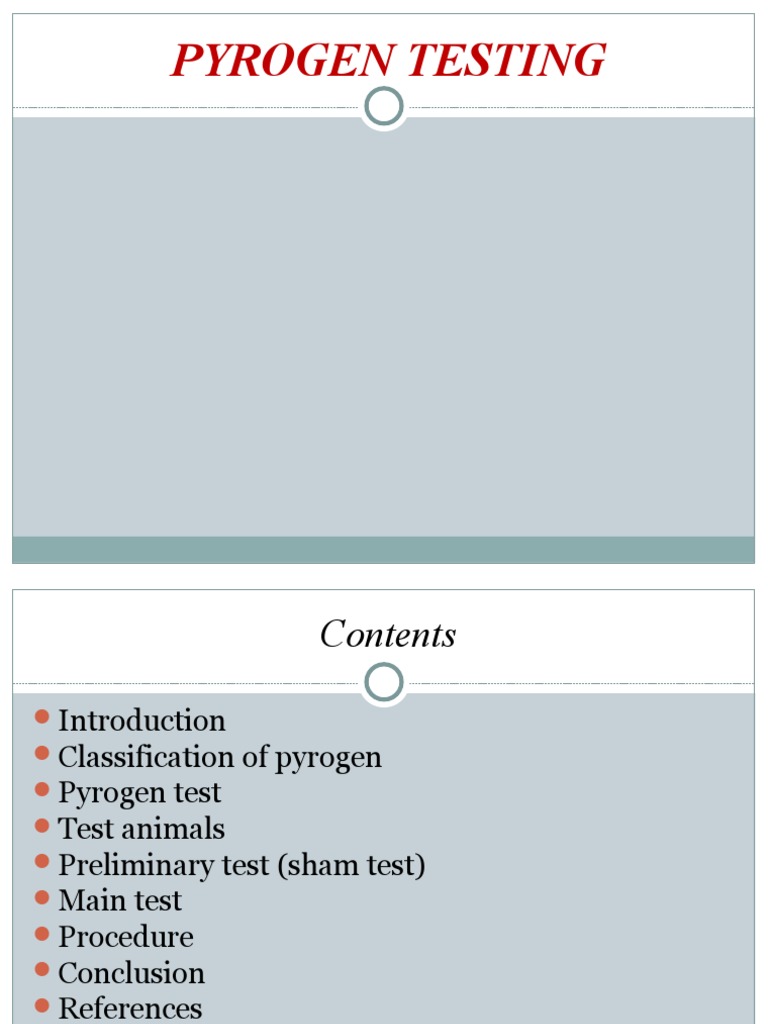 Pyrogen Test Pdf Fever Lipopolysaccharide