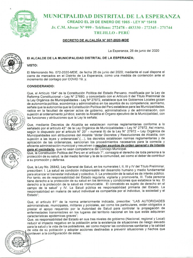 Modelo Decreto de Alcaldia | PDF