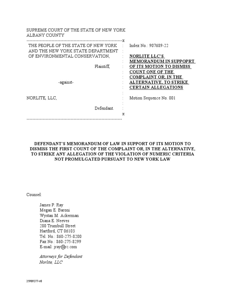 Motion To Dismiss Norlite Suit | PDF | Lawsuit | Complaint