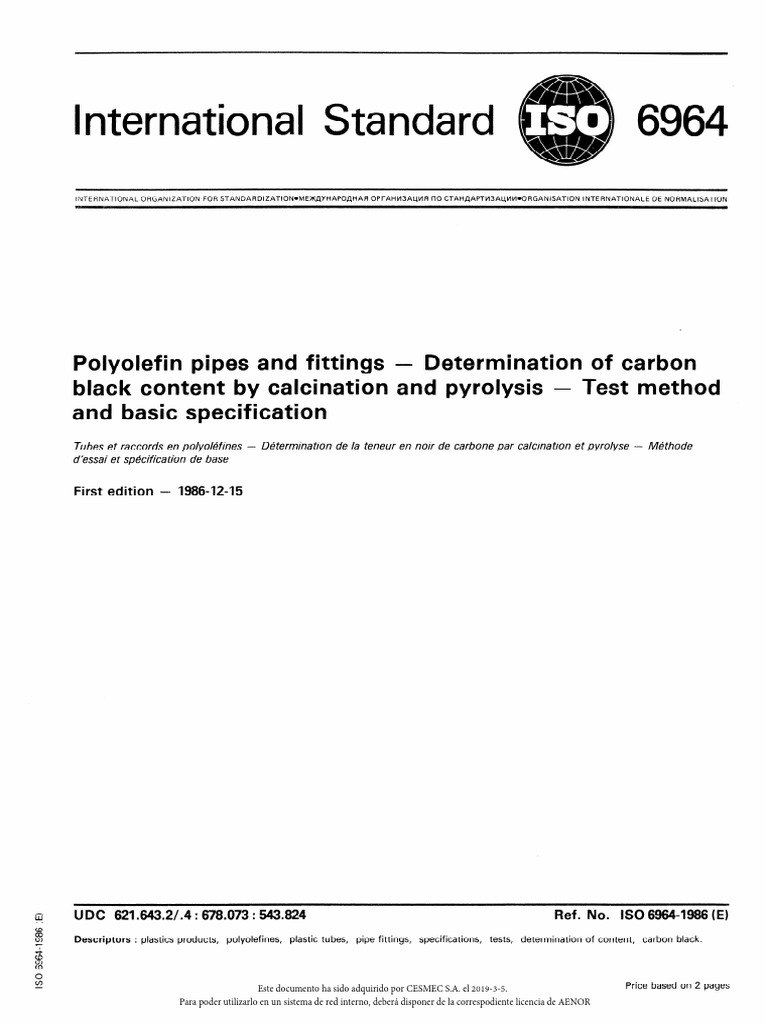 Iso 6964-1986 | PDF | International Organization For Standardization ...
