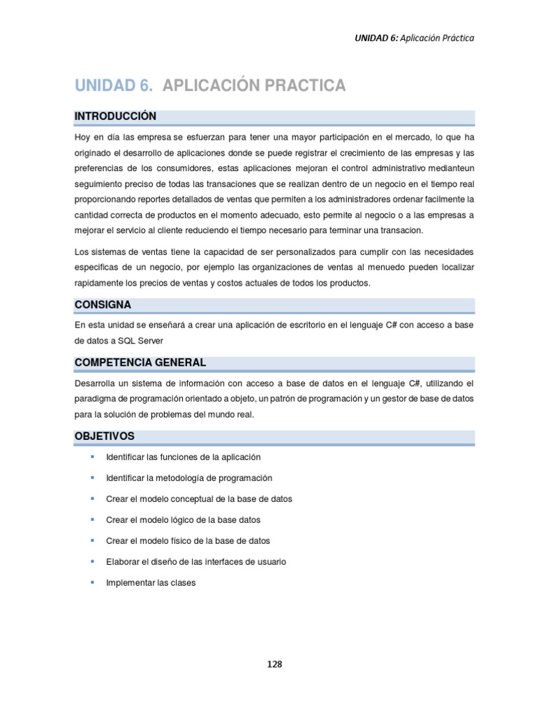 Guia de La Unidad 6 | PDF | Bases de datos | Programación de computadoras