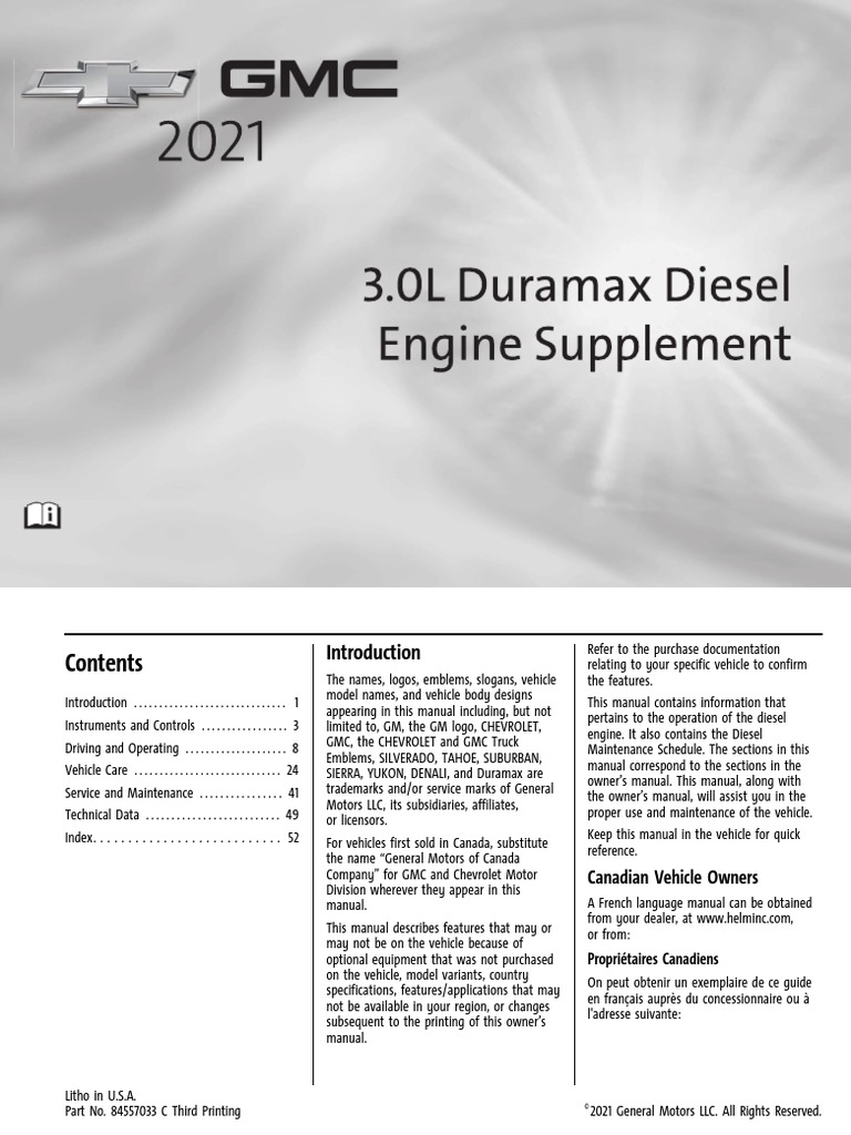 2021 3l Duramax Diesel Supplement | PDF | Diesel Engine | Exhaust Gas