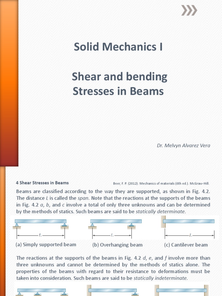 Lecture S23 Shear and Bending Stress in Beams | PDF | Bending | Beam ...