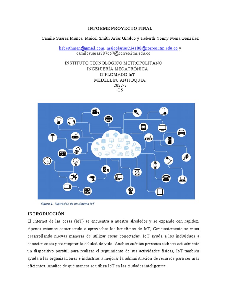 Informe Proyecto Final IoT | Descargar gratis PDF | Arduino | USB