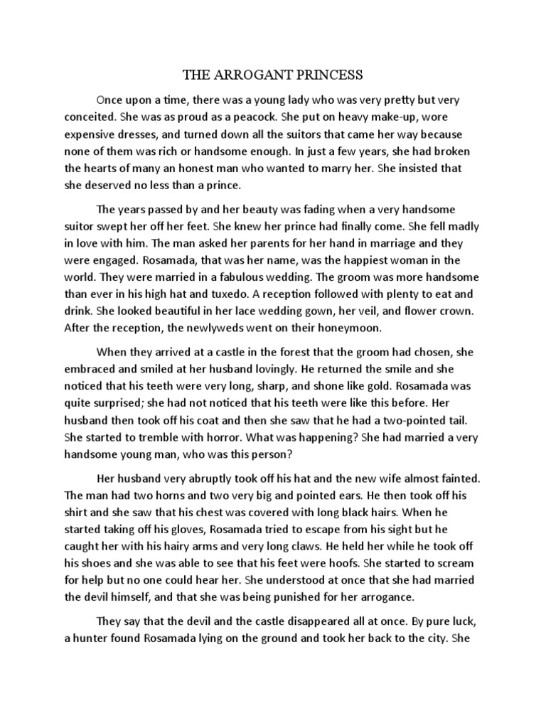 The Arrogant Princess - Folktale | PDF