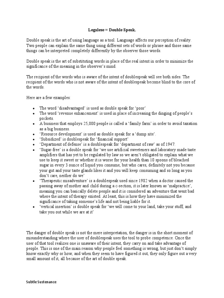 Double Speak | Download Free PDF | Mind | Hypnosis