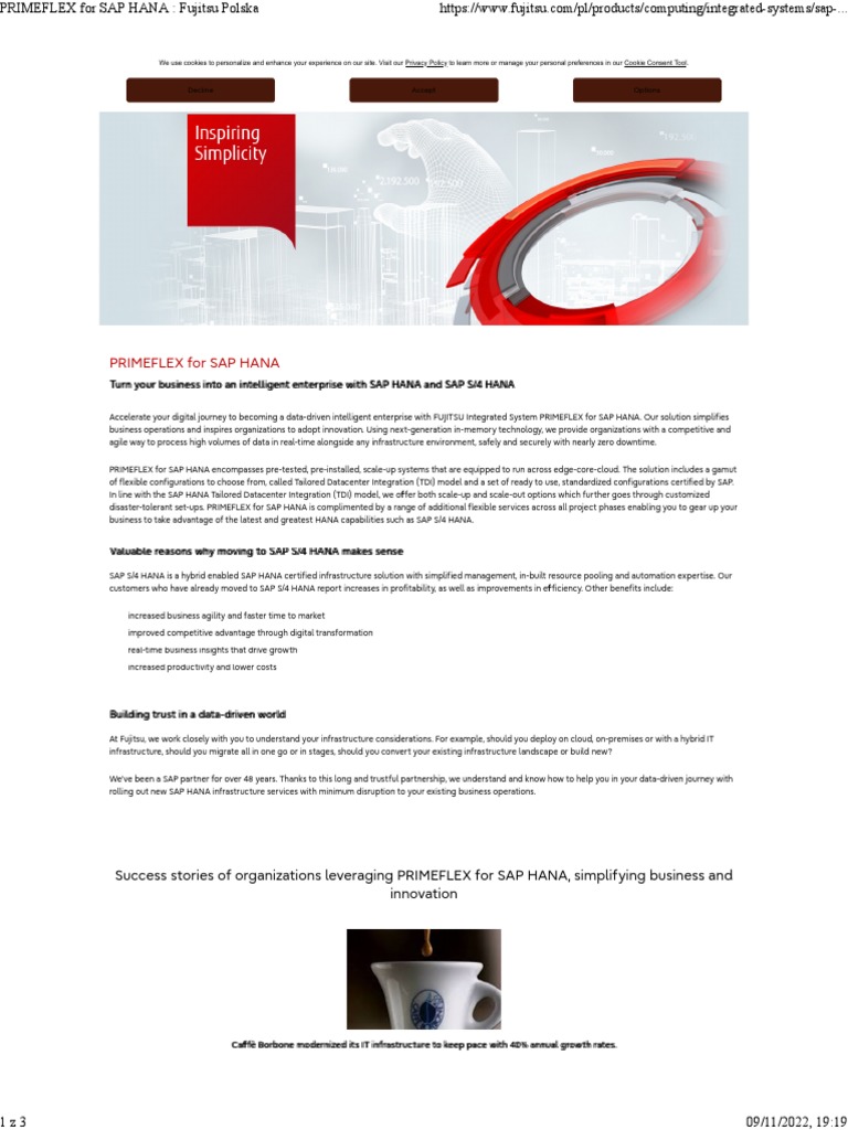 PRIMEFLEX For SAP HANA Fujitsu Polska | PDF | Computer Architecture | Software Engineering