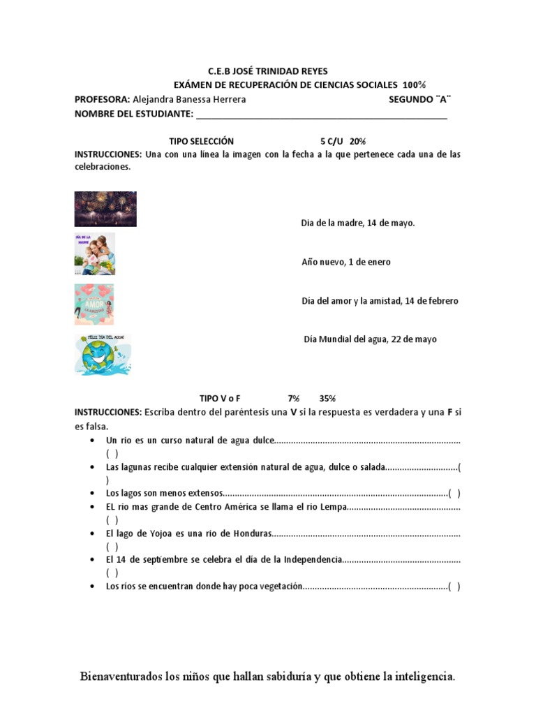 Examen de Recuperación de Ciencias Sociales | PDF Examen de Recuperación de Ciencias Sociales | PDF