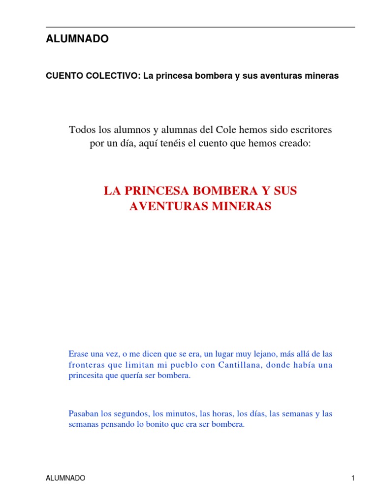 La Princesa Bombera y Sus Aventuras Mineras | PDF