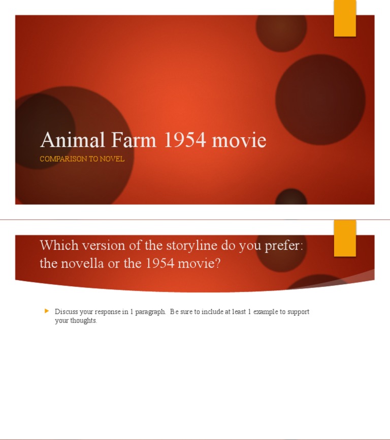 Animal Farm 1954 Movie Response | PDF