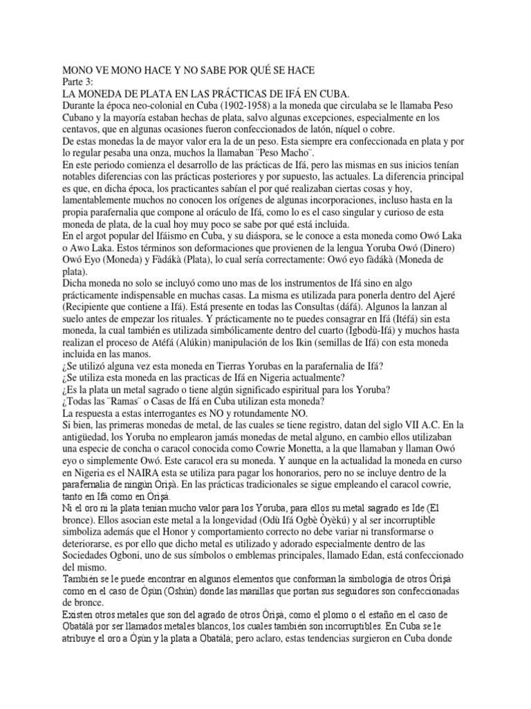 Mono Ve Mono Hace y No Sabe Por Qué Se Hac1 | PDF | Moneda | Dinero