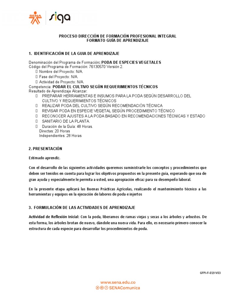 Gfpi-F-019 Guia de Aprendizaje | PDF | Plantas | Arboles
