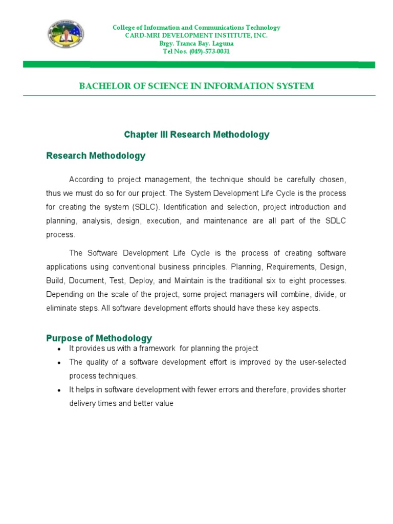 Chapter III Research Methodology | PDF | Software Development Process ...