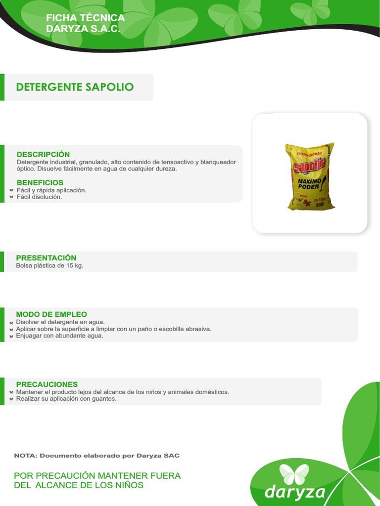 FT Detergente Sapolio | PDF