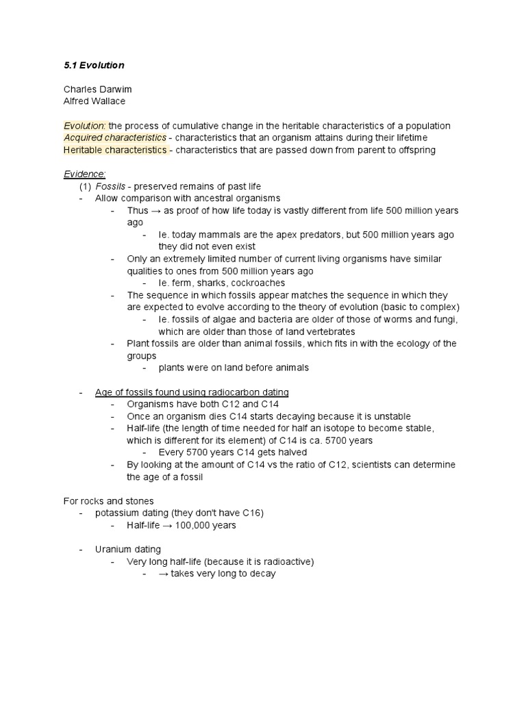 IB Biology SL - Chapter 5 Revision | PDF | Evolution | Natural Selection