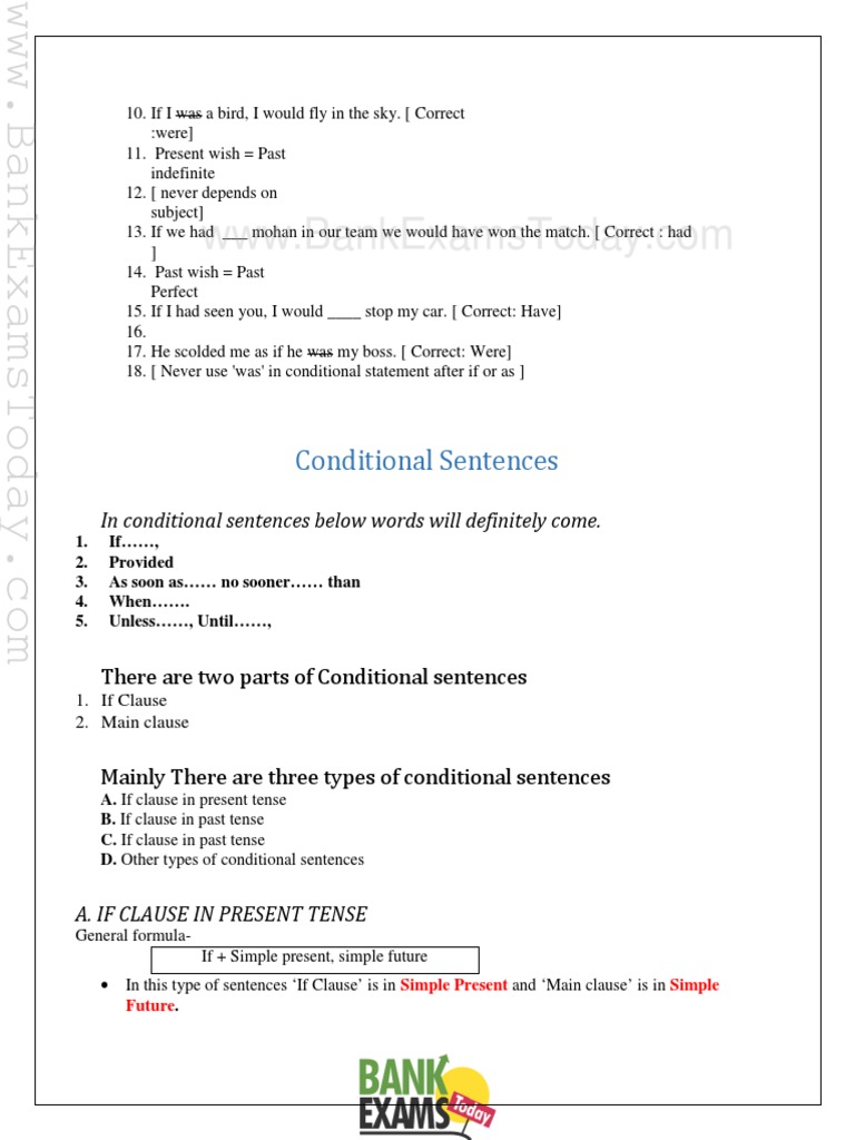 Conditional Sentences 2 | PDF | Sentence (Linguistics) | Grammatical Tense