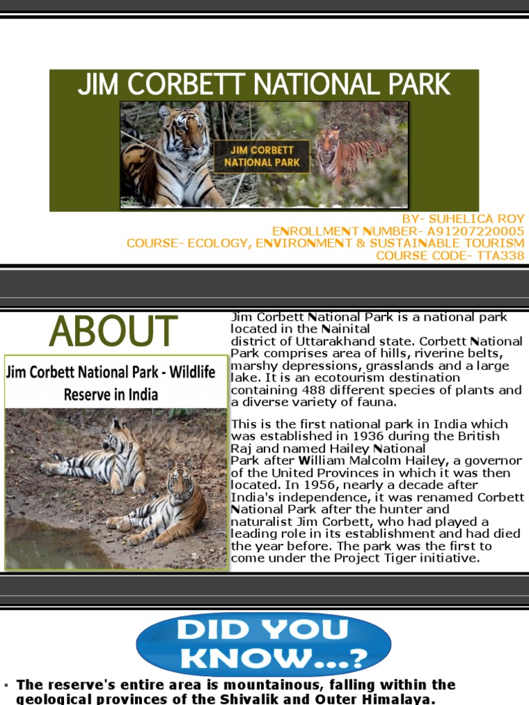 Jim Corbett National Park | PDF | Natural Environment