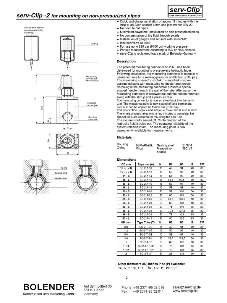 Pipe Measuring Point Serv Clip Typ 2 | PDF | Pipe (Fluid Conveyance ...