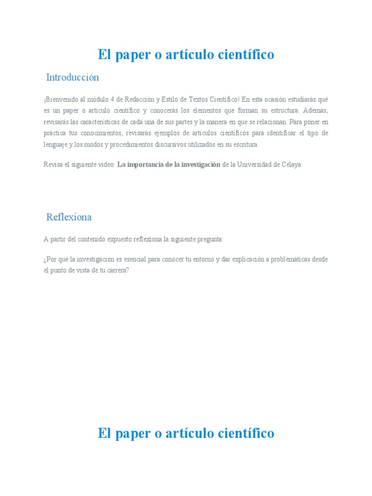 El Paper o Artículo Científico | PDF | Science