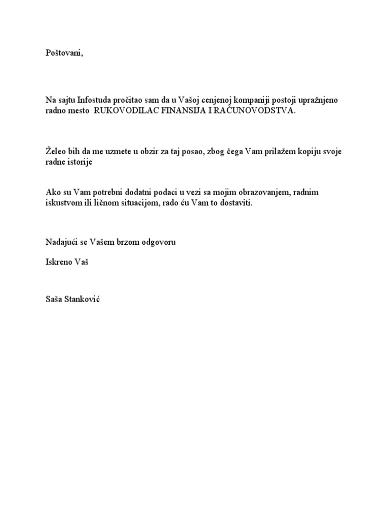 Propratno Pismo | PDF