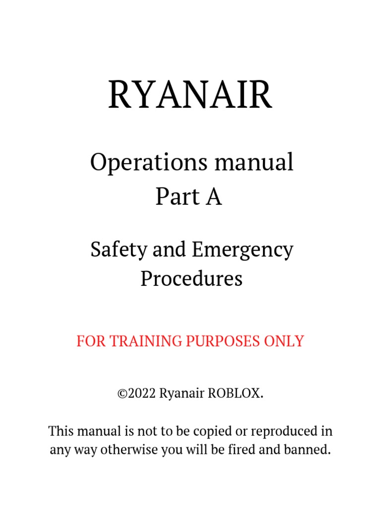 Ryanair Operations Manual Part A 1 | PDF | Airport | Transport
