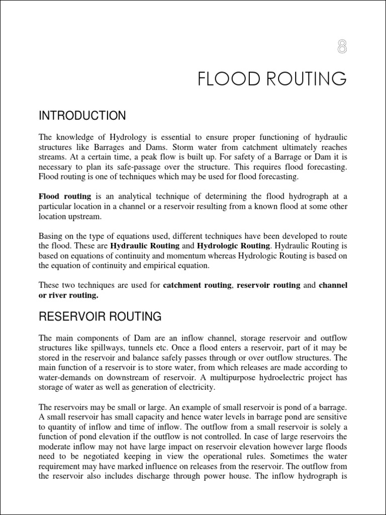 Ch. 8 - Flood Routing | PDF | Discharge (Hydrology) | Flood