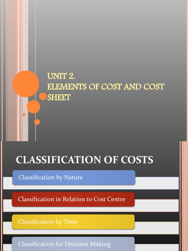 Elements of Cost and Cost Sheet - FYBBA-IB | PDF | Cost | Labour Economics