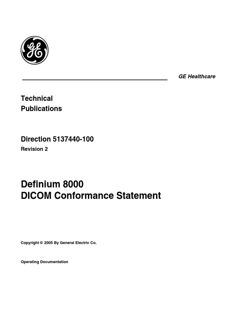 Definium 8000 DICOM Conformance Statement: Technical Publications | PDF | Computer Network | Osi ...