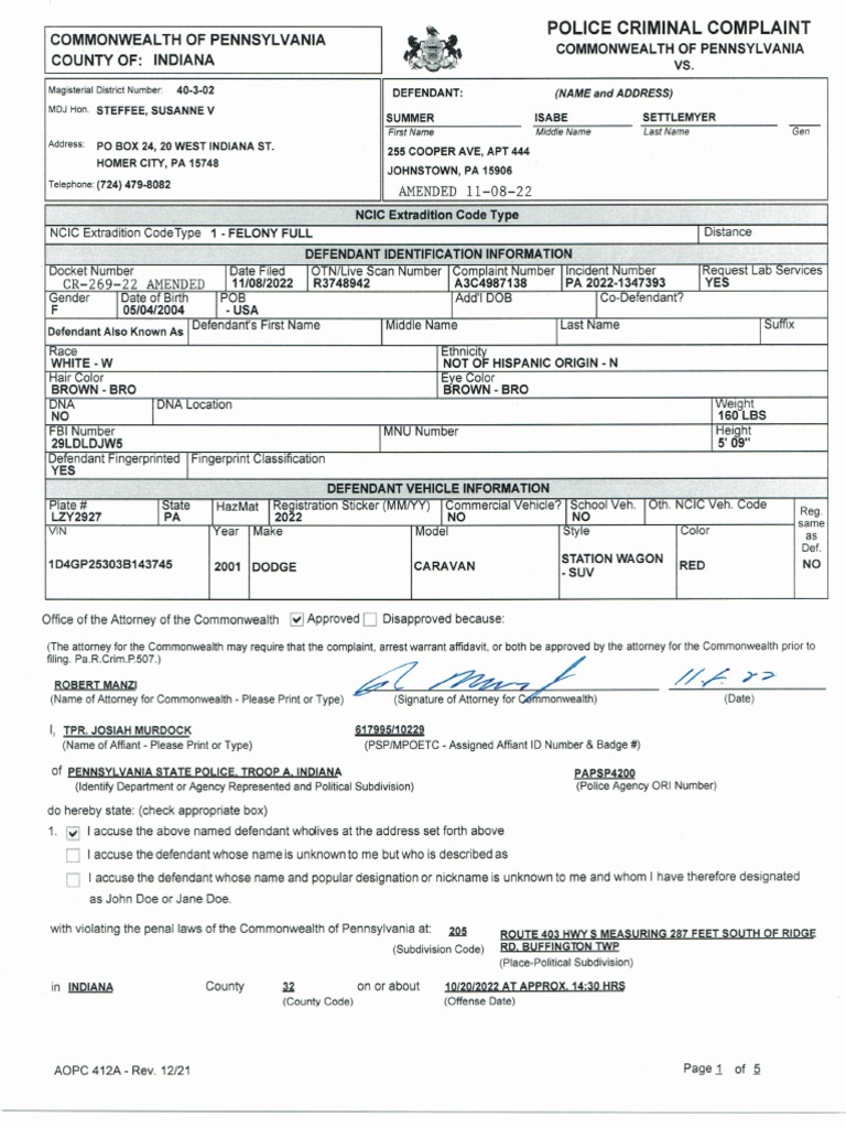 Summer Settlemeyer Affidavit | PDF