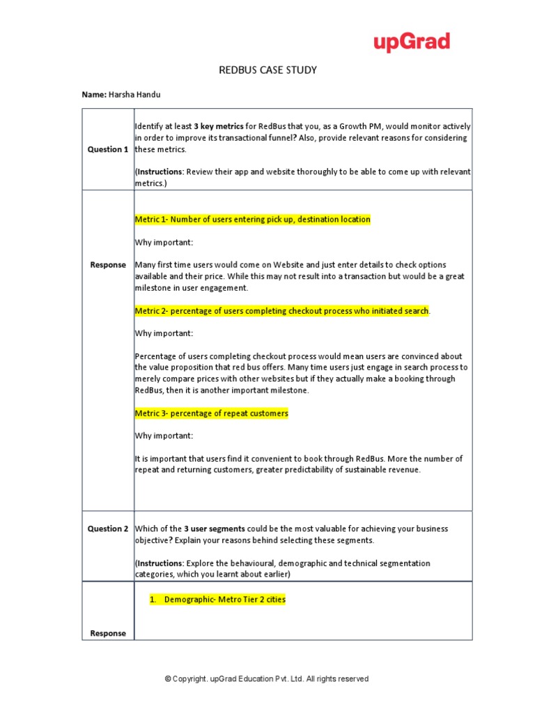 RedBus Case Study Assignment | PDF | Mobile App | Market Segmentation