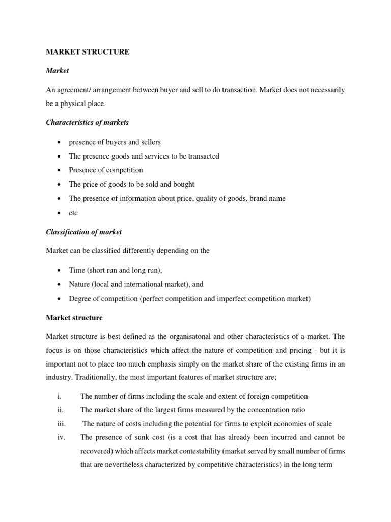 Topic 2 Market Structure Pdf Imperfect Competition Monopoly