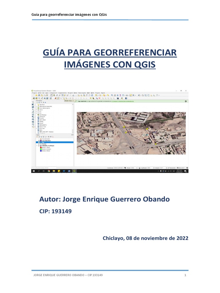 Georreferenciación de Imágenes - QGis - Guía | PDF