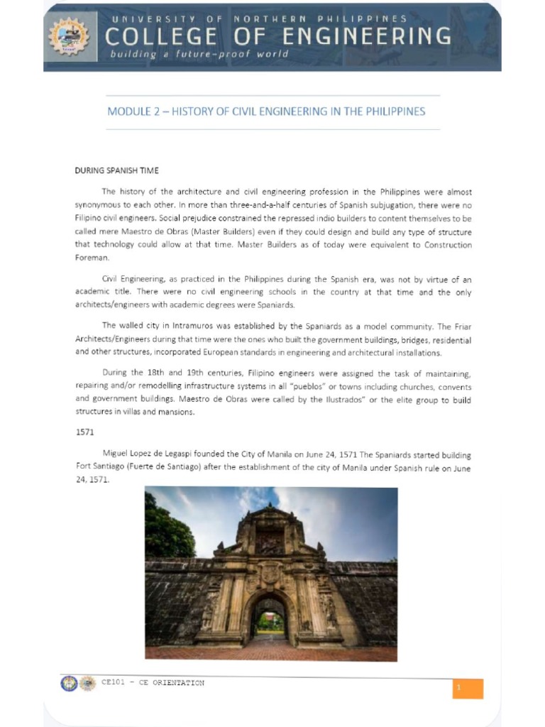 History of Civil Engineering in The Philippines | PDF